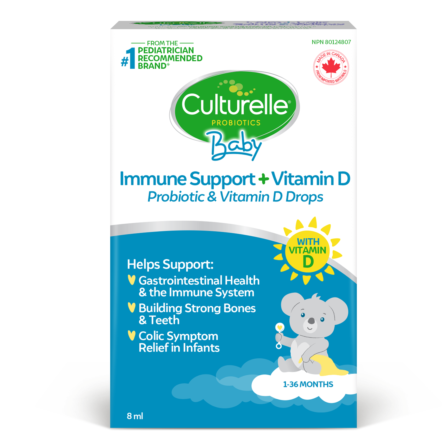 Culturelle® Baby Immune Support + Vitamin D Probiotic Drops ...